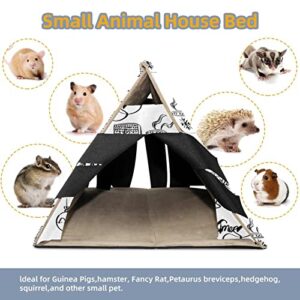 Y-DSIWX Guinea Pig Hideout House Bed, Pattern Rabbit Cave, Squirrel Chinchilla Hamster Hedgehog Nest Cage