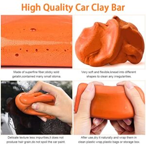 Car Clay Bar 6 Pack 1.3lb, 2 Pcs Cleaning Gel for Car Detailing and 1 Car Towel, Auto Detailing Clay Bar Kits for Wash Clean Coating Polishing, Car Cleaning Gel for Car Vent Dashboard Dust Remover