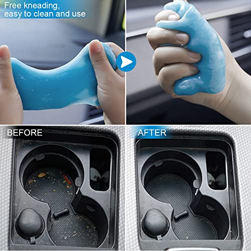 Car Clay Bar 6 Pack 1.3lb, 2 Pcs Cleaning Gel for Car Detailing and 1 Car Towel, Auto Detailing Clay Bar Kits for Wash Clean Coating Polishing, Car Cleaning Gel for Car Vent Dashboard Dust Remover