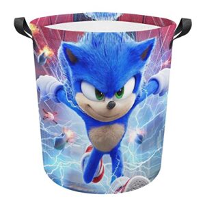 liudainc anime laundry basket, portable, durable handle, foldable storage box for home/dorm/office/bedroom decor