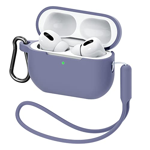 MATEPROX Compatible with AirPods Pro 2 Case with Keychain/Hand Strap- Lavender Purple