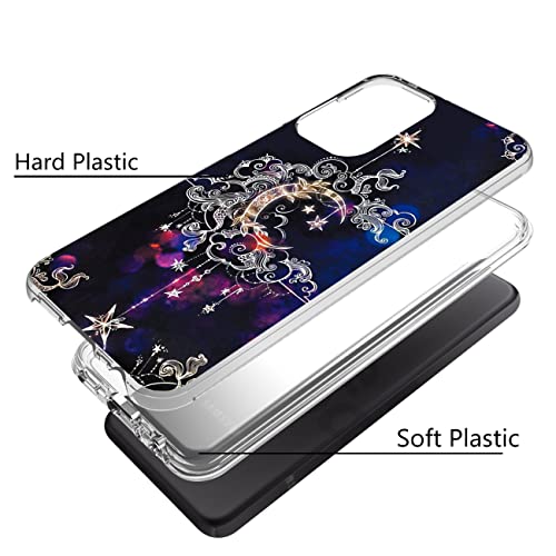 Samsung A23 5G Case, DDTKZC Wiccan Hybrid Hard PC Soft TPU Shockproof Protective Cover with Built-in Tempered Glass Screen Protector