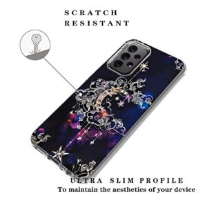 Samsung A23 5G Case, DDTKZC Wiccan Hybrid Hard PC Soft TPU Shockproof Protective Cover with Built-in Tempered Glass Screen Protector