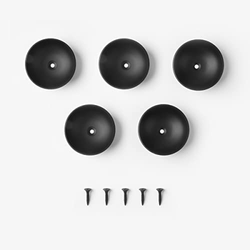 JYL HOME Wall Mounted Coat Hooks Hat Hooks for Hanging, Heavy Duty Hardware Robe Hooks Black, 5 Pack