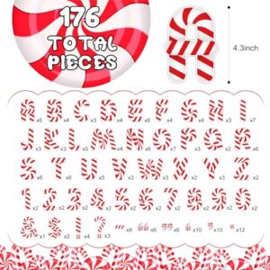 176 Pcs Candy Cane Letters Christmas Bulletin Board Letters 4.3 Inch Cardboard Alphabet Number Symbol Cutouts for Home Classroom Christmas Holiday Birthday Party School Decorations(Null)