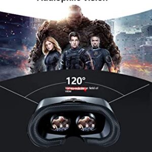 NEWSTYP 5~7inch VRG Pro 3D VR Glasses Virtual Reality Full Screen Visual Wide-Angle VR Glasses Box for 5 to 7 inch Smartphone Eyeglasses with Bluetooth Remote Control (Black Basic)