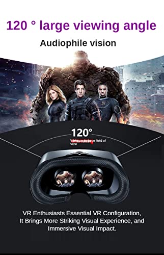 NEWSTYP 5~7inch VRG Pro 3D VR Glasses Virtual Reality Full Screen Visual Wide-Angle VR Glasses Box for 5 to 7 inch Smartphone Eyeglasses with Bluetooth Remote Control (Black Basic)