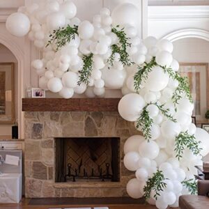 Henviro White Latex Party Balloons - 154 Pcs 5/10/12/18 Inch Balloons Helium Quality Latex Balloons As Birthday Party Balloons/Graduation Balloons/Valentines Day Balloons/Baby Shower/Wedding