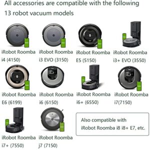 26 Replacement Parts for iRobot Roomba i7 i7+ i3 i3+ i4 i4+ i6 i6+ i8 i8+ j7 j7+/Plus E5 E6 E7 Robot Vacuum Accessories, 2 Multi-Surface Rubber Roller Brushes 8 Filters 8 Side Brushes 8 Vacuum Bags