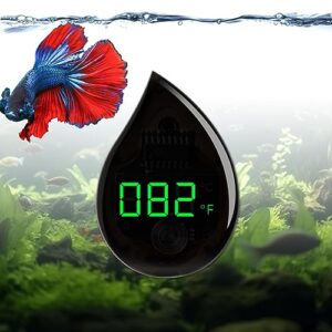 fish tank temperature gauge, aggforbl teardrop aquarium thermometer led digital cordless fish tank thermometer outside suitable for betta fish axolotl