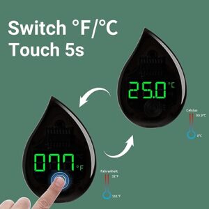 Fish Tank Temperature Gauge, Aggforbl Teardrop Aquarium Thermometer LED Digital Cordless Fish Tank Thermometer Outside Suitable for Betta Fish Axolotl