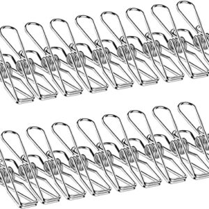 150 Pack Stainless Steel Cloth Pin, Clothesline Hook for Socks Towel Bag Scarfs Hang Drying Rack Tool, Laundry Kitchen Cord Wire Line Clothespins Pegs, File Paper Bookmark S Binder Metal Clip