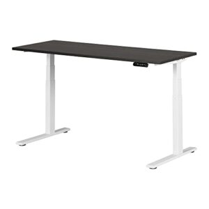 south shore ezra adjustable height standing desk, gray oak and white