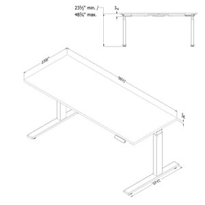 South Shore Ezra Adjustable Height Standing Desk, Gray Oak and White