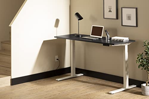 South Shore Ezra Adjustable Height Standing Desk, Gray Oak and White