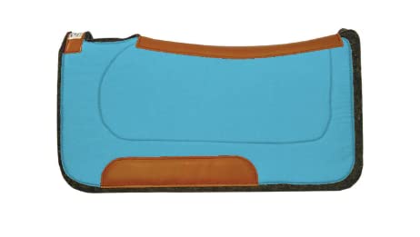 Diamond Wool Contoured Felt Ranch Western Saddle Pad for Horses 32x32 – 1/2" Thickness, Turquoise