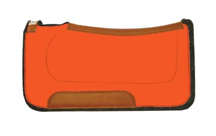 Diamond Wool Contoured Felt Ranch Western Saddle Pad for Horses 30x30-1" Thickness, Orange