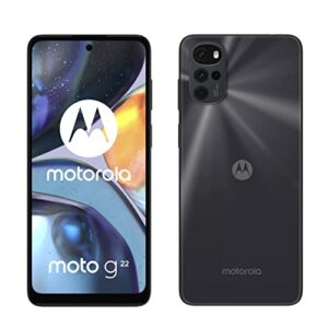 motorola g22 (xt2231) dual sim, 128gb + 4gb, factory unlocked gsm, international version (fast car charger bundle) - no warranty - (black)