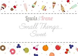 Lewis & Irene Small Things Sweet Fabric Collection Digital Print Double Border Fabric SM52 Premium 100% Cotton Quilt Shop Quality Fabric by The Yard