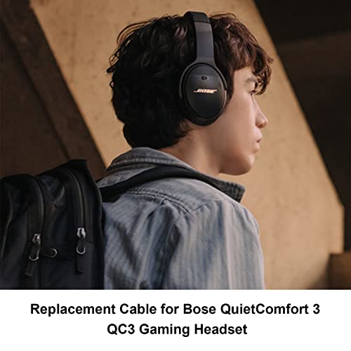 Sqrgreat QC 3 Replacement Cable for Bose QuietComfort 3 QC3 Gaming Headset with Mic and Volume Control, 3.9Ft /1.2M