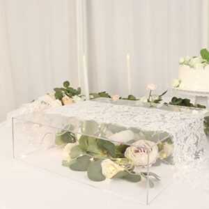 Efavormart 18"X18" | Clear Acrylic Cake Box Stand, Mirror Finish Display Box Pedestal Riser With Hollow Bottom