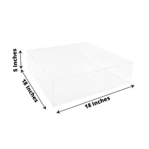 Efavormart 18"X18" | Clear Acrylic Cake Box Stand, Mirror Finish Display Box Pedestal Riser With Hollow Bottom