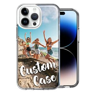 personalized custom double layered phone case for apple iphone 14 pro max 6.7 inch only - design your own perfect custom picture photo case clear