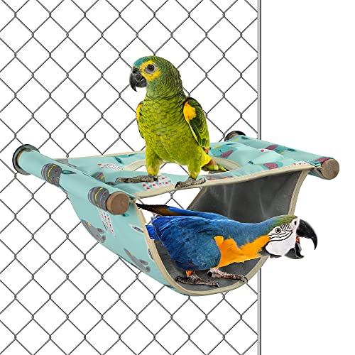 Zeinlenx Bird Nest House Parakeet Cage,Waterproof Hanging Hammock Budgie Toys Bed for Small Medium Cockatiel (Flat-M)