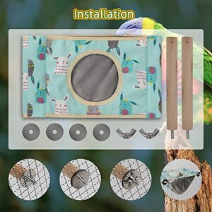 Zeinlenx Bird Nest House Parakeet Cage,Waterproof Hanging Hammock Budgie Toys Bed for Small Medium Cockatiel (Flat-M)