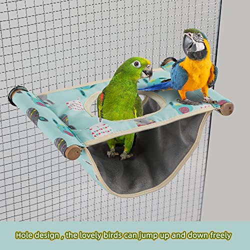 Zeinlenx Bird Nest House Parakeet Cage,Waterproof Hanging Hammock Budgie Toys Bed for Small Medium Cockatiel (Flat-M)