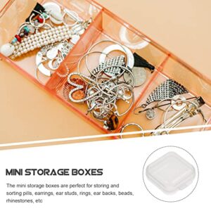 Sewroro Plastic Organizer Box 120pcs Mini Organizer Box Small Clear Plastic Beads Storage Containers Box Pills Storage Case with Hinged Lid for Small Items Crafts Hardware Bead Storage Containers