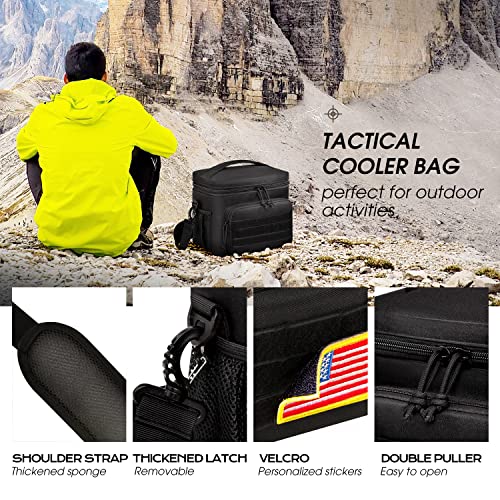 Movker Large Tactical Lunch Bag for Men - Lunch Box with Bottle Pouch, Insulated and Leakproof Cooler, Perfect for Work, Camping, and Fishing