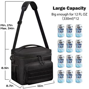 Movker Large Tactical Lunch Bag for Men - Lunch Box with Bottle Pouch, Insulated and Leakproof Cooler, Perfect for Work, Camping, and Fishing