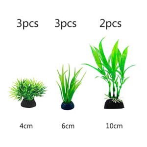 Smoothedo-Pets Aquarium Plants Fish Tank Decorations Plastic Artificial Plant Goldfish Waterscape Fish Hides Classic Aquatic Plants (Green Set)