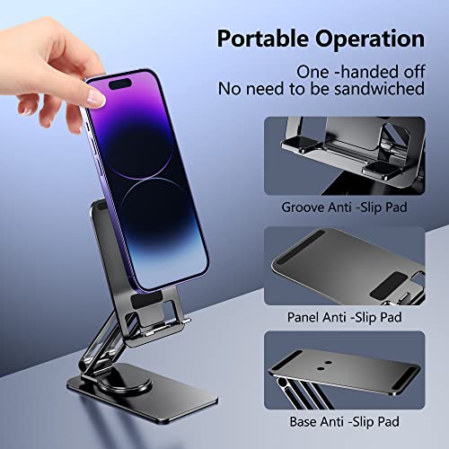 ZEALOTT Cell Phone Stand Multi-Angle, Tablet Stand Holder, Adjustable Height and Angle Phone Stand for Desk, Foldable Phone Holder, Universal Lazy Bracket, Grey