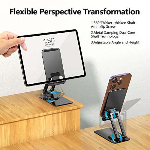 ZEALOTT Cell Phone Stand Multi-Angle, Tablet Stand Holder, Adjustable Height and Angle Phone Stand for Desk, Foldable Phone Holder, Universal Lazy Bracket, Grey