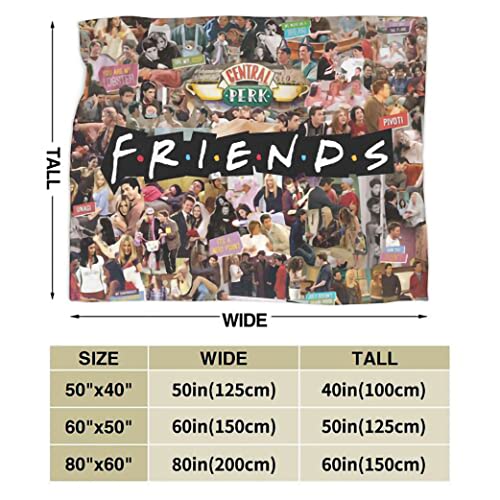 Evible Friends Throw Blanket Ultra-Soft Micro Fleece Blanket Warm Sofa Bed Blanket All Season Lightweight Flannel Blankets 50''X40''