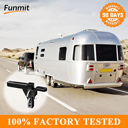 Trailer Hitch Adjustable Mount Hitch with 2 Hitch Pins, Fit 2 Inch Ball and Class 3 Tow Hitch, 5000 Lbs Towing Capacity for Trailers Campers Boats Pickups Rv