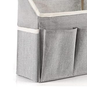 Canvas Door Closet Hanging Storage Basket Bag Pouch for Jewelry,Chargers,Mail,Keys,etc Wide Application Multiple Functions Durable, Grey