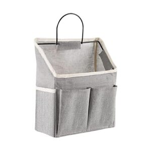 Canvas Door Closet Hanging Storage Basket Bag Pouch for Jewelry,Chargers,Mail,Keys,etc Wide Application Multiple Functions Durable, Grey