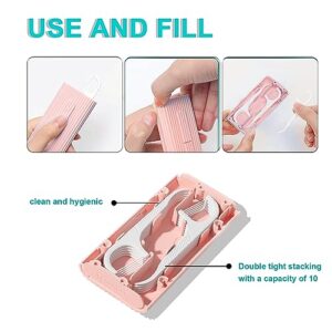 Portable Dental Floss Dispenser 2 Case,Holy Rose Portable Floss Picks Case with Adult Floss Sticks 80 Count,Flossers Toothpicks Case Perfect for Home,Travel Cleaning Teeth Oral Care Best Tool(Pink)