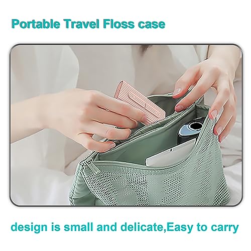 Portable Dental Floss Dispenser 2 Case,Holy Rose Portable Floss Picks Case with Adult Floss Sticks 80 Count,Flossers Toothpicks Case Perfect for Home,Travel Cleaning Teeth Oral Care Best Tool(Pink)