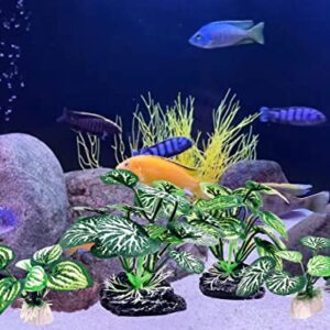 Vtapliea 4PCS Aquarium Plants Betta Fish Tank Decorations Small Size Soft Faux Silk Aquarium for Hiding Fish Reptil