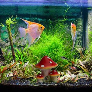 AnRui Mushroom Aquarium Decorations Fish Tank Decor Accessories Resin Landscape Ornament for Small Fish Shrimp Hideout Shelter