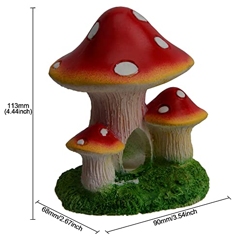 AnRui Mushroom Aquarium Decorations Fish Tank Decor Accessories Resin Landscape Ornament for Small Fish Shrimp Hideout Shelter