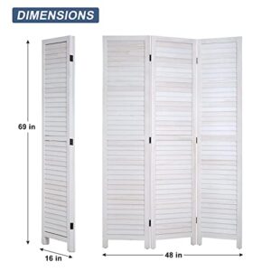 3 Panel Room Divider Privacy Screen 4.3 Ft Tall Privacy Wall Divider 67.7" x 16.9" Each Panel Folding Wood Screen for Home Office Bedroom Restaurant