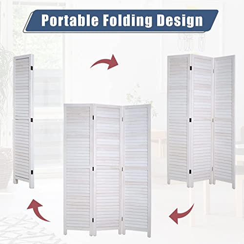 3 Panel Room Divider Privacy Screen 4.3 Ft Tall Privacy Wall Divider 67.7" x 16.9" Each Panel Folding Wood Screen for Home Office Bedroom Restaurant