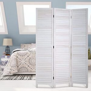 3 Panel Room Divider Privacy Screen 4.3 Ft Tall Privacy Wall Divider 67.7" x 16.9" Each Panel Folding Wood Screen for Home Office Bedroom Restaurant