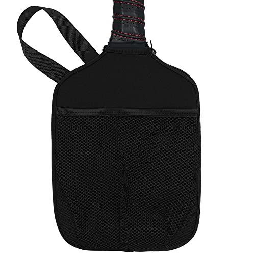 HEYSKAY Pickleball Paddle Cover Sleeve Pickleball Racket Sleeve Bag With Handle Strap Pickle-Ball Equipment Protective Paddle Sleeve with Mesh Pocket Sport Pickleball Carry Bag(Black)