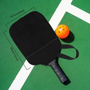 HEYSKAY Pickleball Paddle Cover Sleeve Pickleball Racket Sleeve Bag With Handle Strap Pickle-Ball Equipment Protective Paddle Sleeve with Mesh Pocket Sport Pickleball Carry Bag(Black)